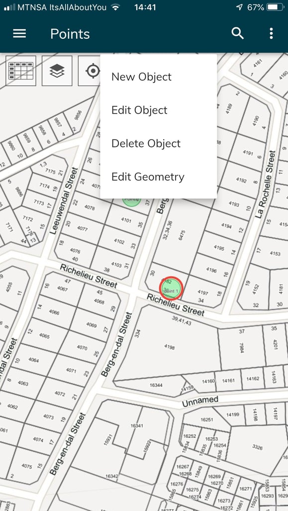 Edit spatial data on the mobile app