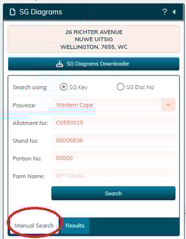 Finding Survey Diagrams or Noting Sheets using SG Document number