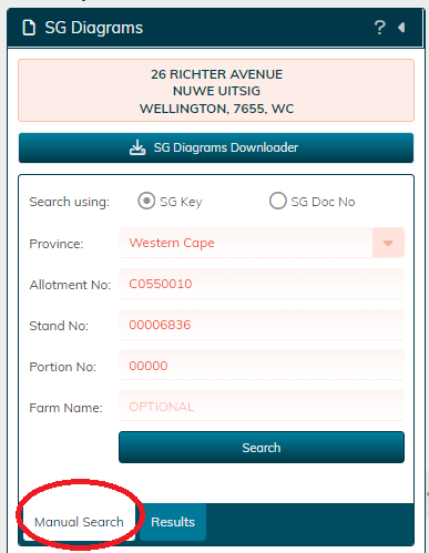 Finding Survey Diagrams or Noting Sheets using SG Document number