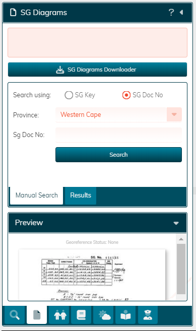 Finding Survey Diagrams or Noting Sheets using SG Document number