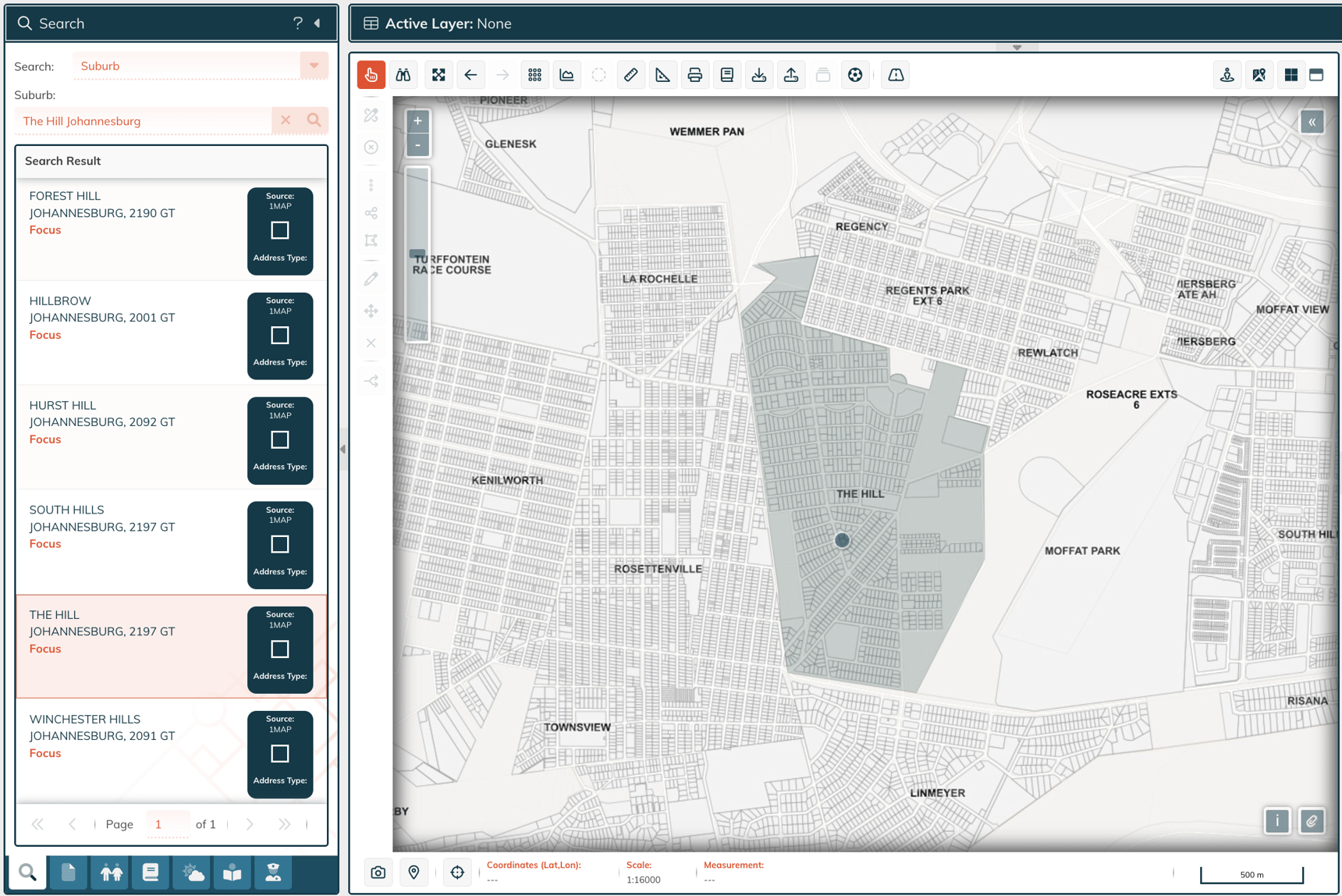 How do I search for a suburb, city or town?